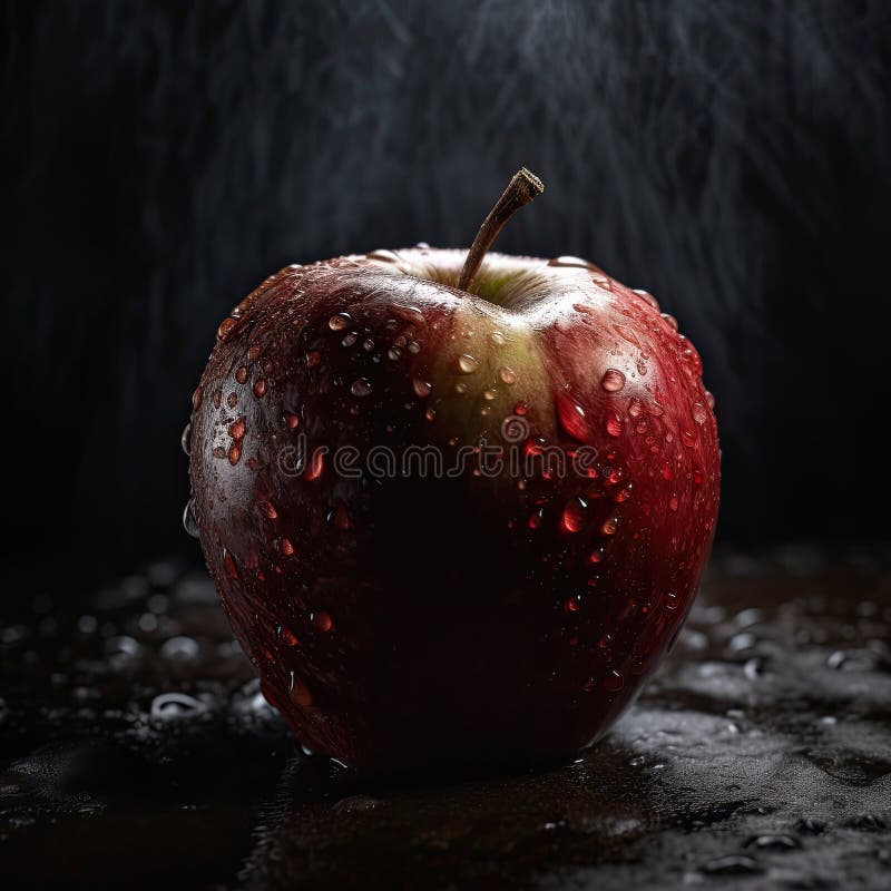 Wet Apple - Dynamic Composition - Dramatic Studio Lighting Stock ...
