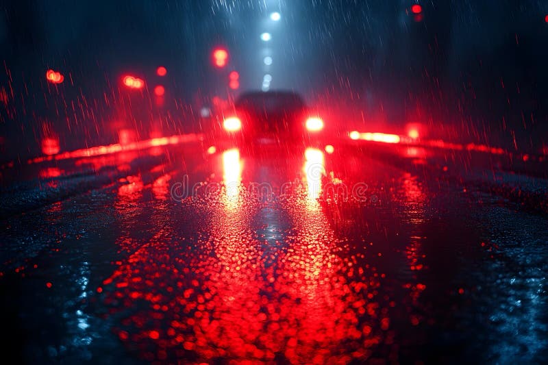 Wet Asphalt Road with Colorful Neon Lights Stock Photo - Image of club ...