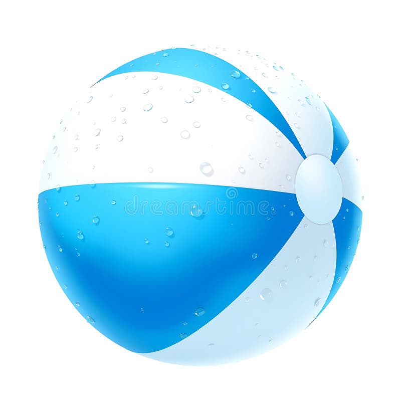 Wet Beach Ball Summer Fun Water Play Stock Illustration - Illustration ...