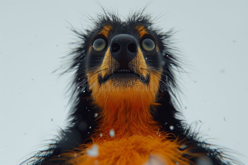 Wet Bird with Spiky Feathers and Wide Eyes Stock Illustration ...