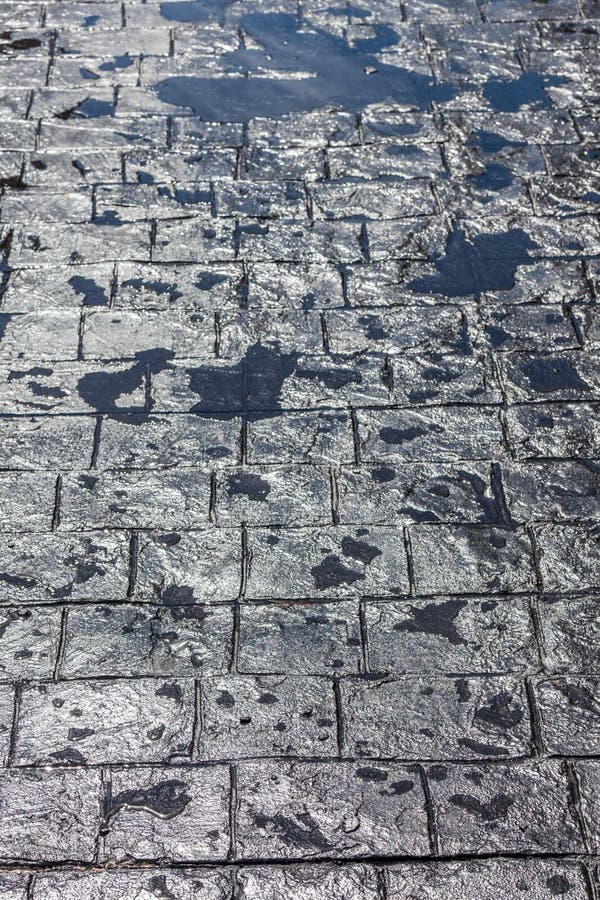 Wet Black Cement Brick Tile. Stock Photo - Image of construction, dirty ...