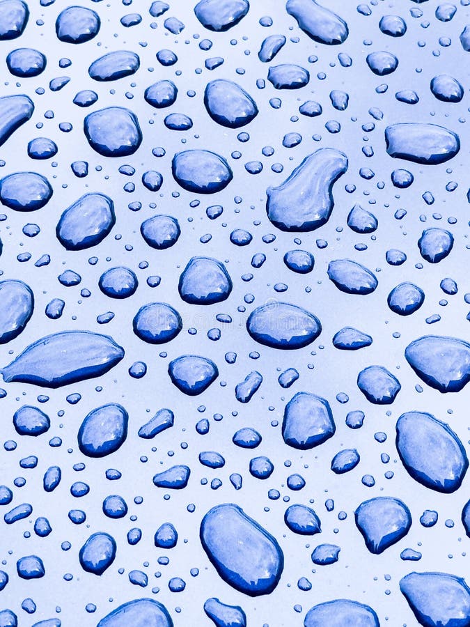 Wet Blue Surface with Drops Stock Photo - Image of transparent ...