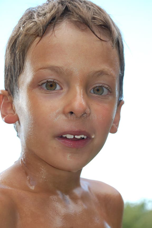 Wet boy stock photo. Image of outdoors, portrait, boys - 5935238