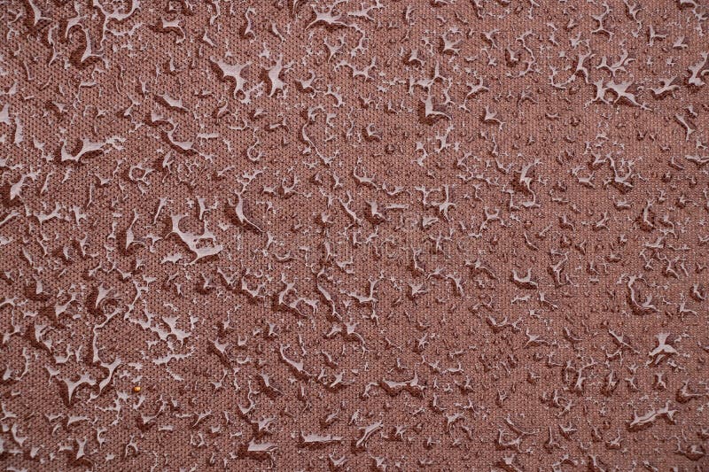 Wet Brown Fabric after Rain Outside Stock Photo - Image of drops ...