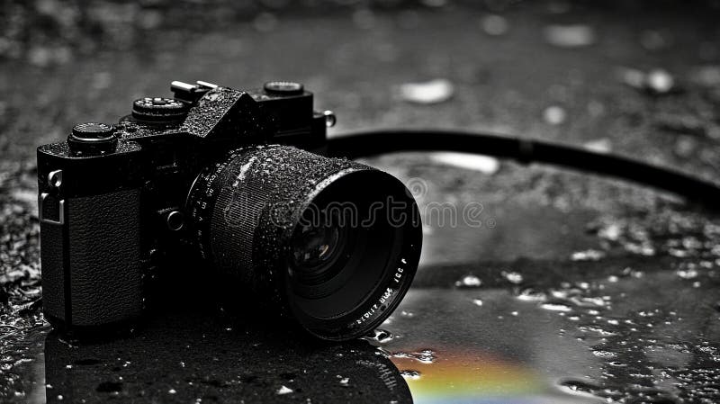 Wet Camera, Rain, Asphalt, Rainbow, Photography Stock Image - Image of ...