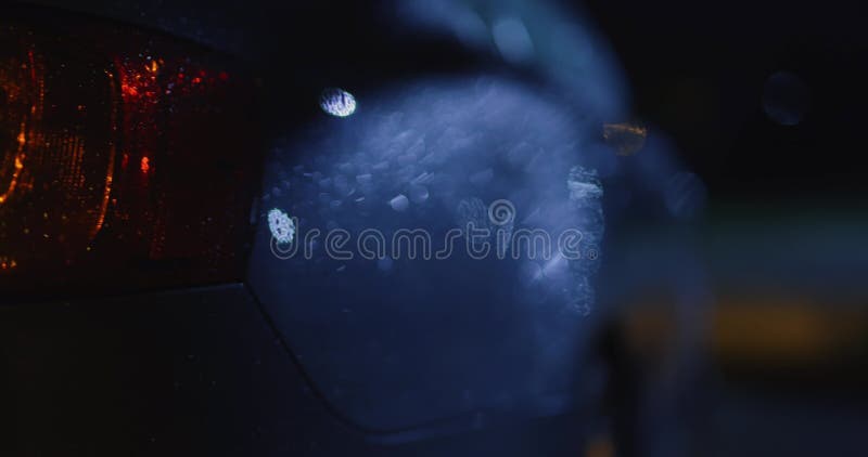 Wet Car at the Night, Rain Drops on a Surface Stock Video - Video of ...