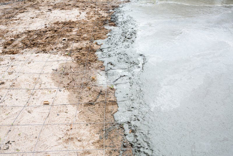 Wet cement concrete stock image. Image of building, home - 32090455