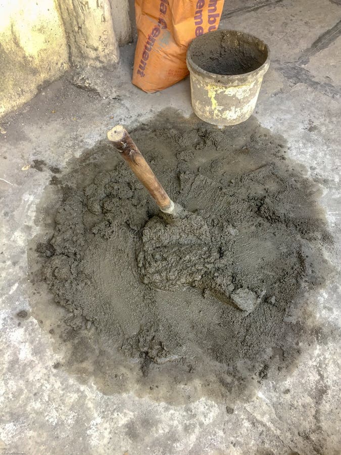 Wet Cement Mix for Construction Work Stock Photo - Image of jobs ...