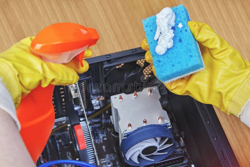 Dust Removal Inside the System Unit of a Personal Computer Stock Image ...