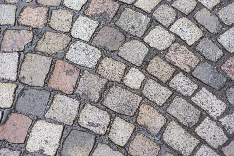 Cobblestone Texture with Grass between Blocks Stock Photo - Image of ...
