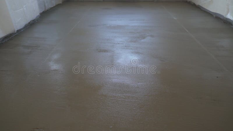 Wet Concrete Drying on a Construction Site Floor Stock Photo - Image of ...