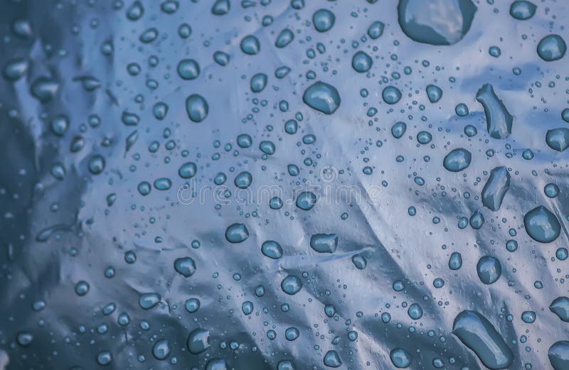 Wet Plastic Surface with Drops of Rain Stock Image - Image of raindrop ...
