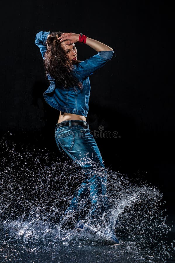 Wet dancing woman. stock image. Image of passion, human - 34316581
