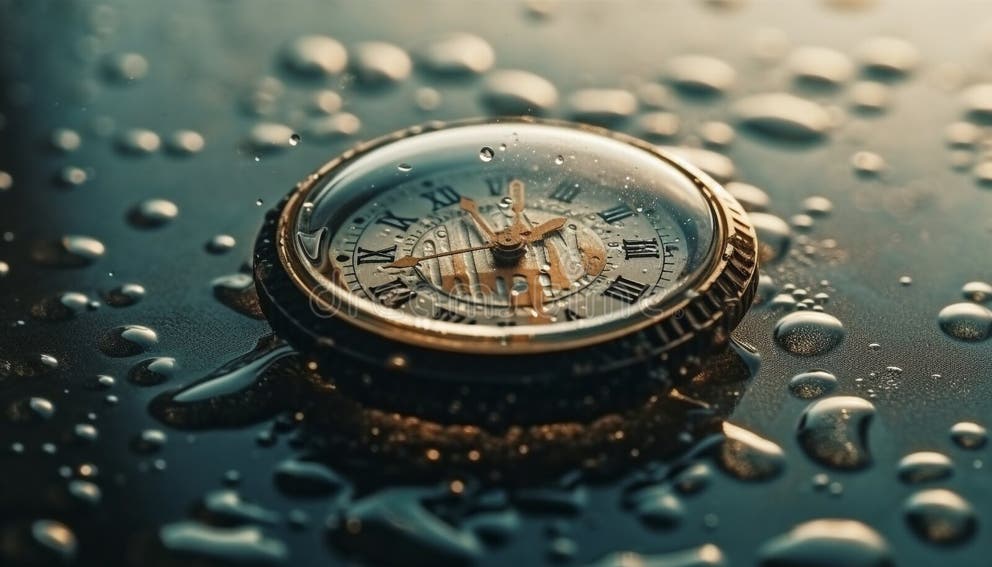 Wet Drop on Glass Reflects World Map Discovery Generated by AI Stock ...