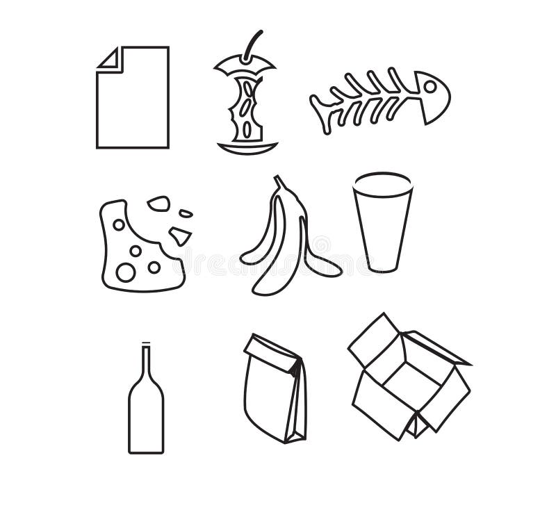 Wet and Dry Waste - Icon stock vector. Illustration of fertilizer ...