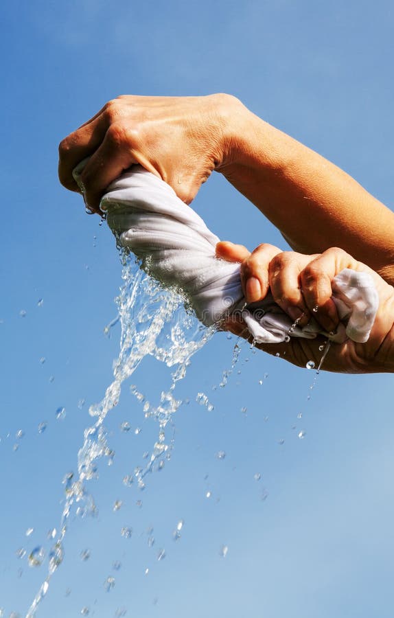Wet Fabric Against Blue Sky. Stock Image - Image of woman, summer: 53662959