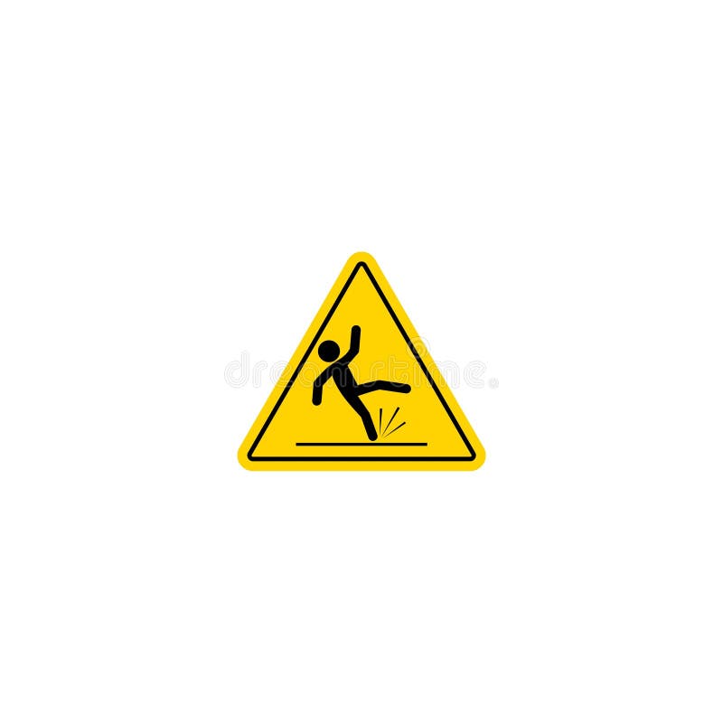 Wet Floor Caution Sign Isolated on White Background Stock Illustration ...