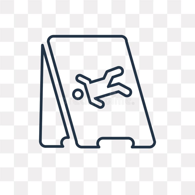 Wet Floor Vector Icon Isolated on Transparent Background, Linear Stock ...