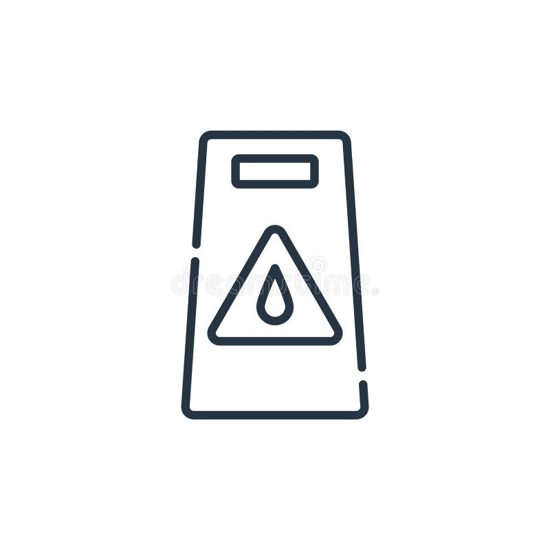 Wet Floor Vector Icon Isolated on White Background. Outline, Thin Line ...