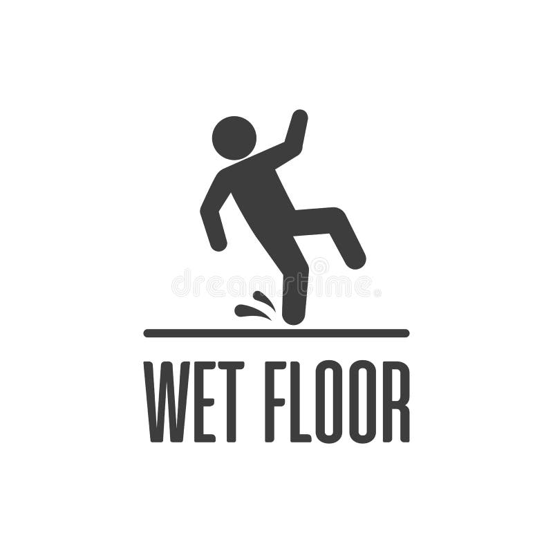 Wet floor vector icon. stock vector. Illustration of fall - 230737821