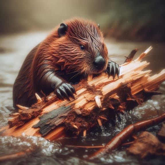 A Beaverâ€™s Tireless Effort Stock Illustration - Illustration of ...
