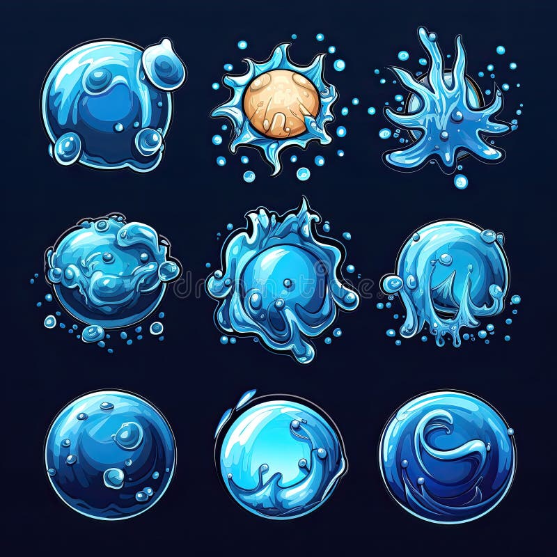Wet Games Blue Water Splash Ai Generated Stock Image - Image of aqua ...
