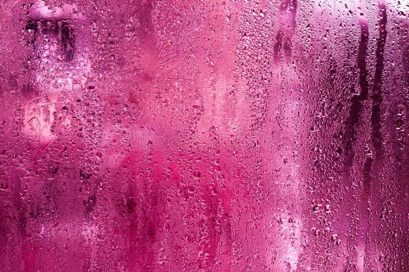 Purple Background of Wet Glass. Drops of Water Stock Photo - Image of ...