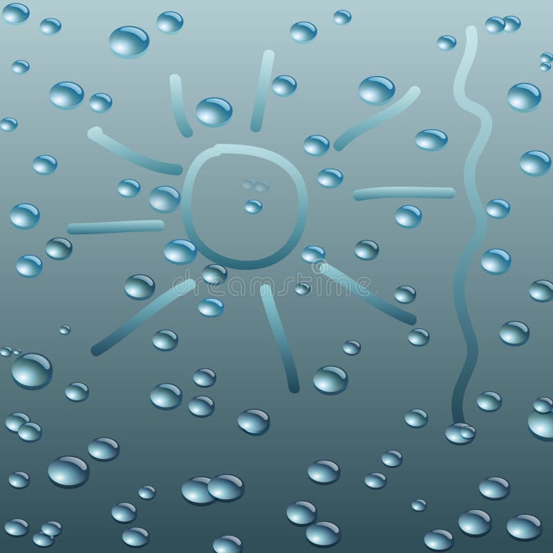 Wet Glass with Raindrops. Vector Illustration Stock Vector ...