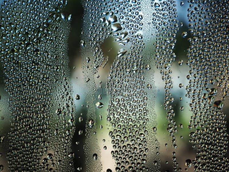 Wet Glass, Texture. Close-up of Water Drops on the Glass Surface Stock ...