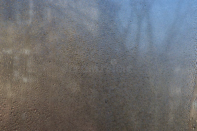 Wet Glass Window with Droplets Creating a Natural Pattern Stock Photo ...