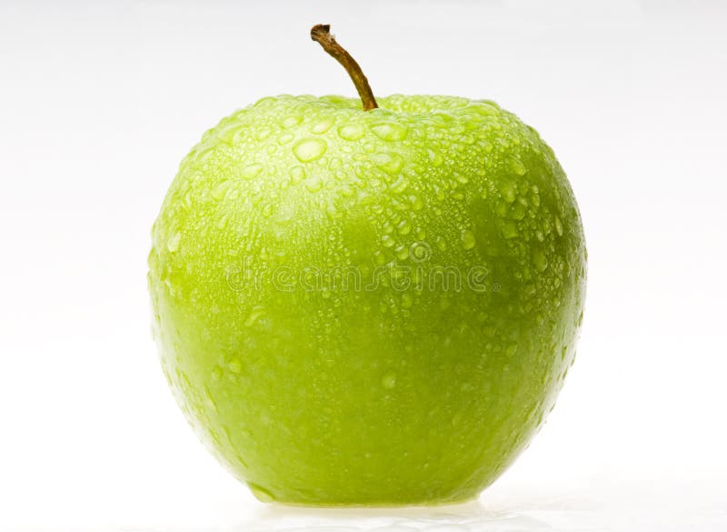Wet green apple stock image. Image of fruit, healthy - 12252391