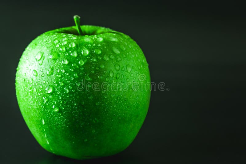 Wet green apple stock photo. Image of antioxidant, closeup - 154324192