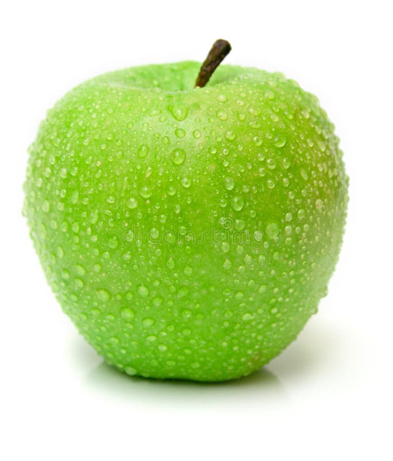 Wet green apple stock photo. Image of isolated, fruit - 6920202