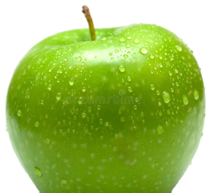 Wet green apple stock image. Image of isolated, vitamin - 7834447