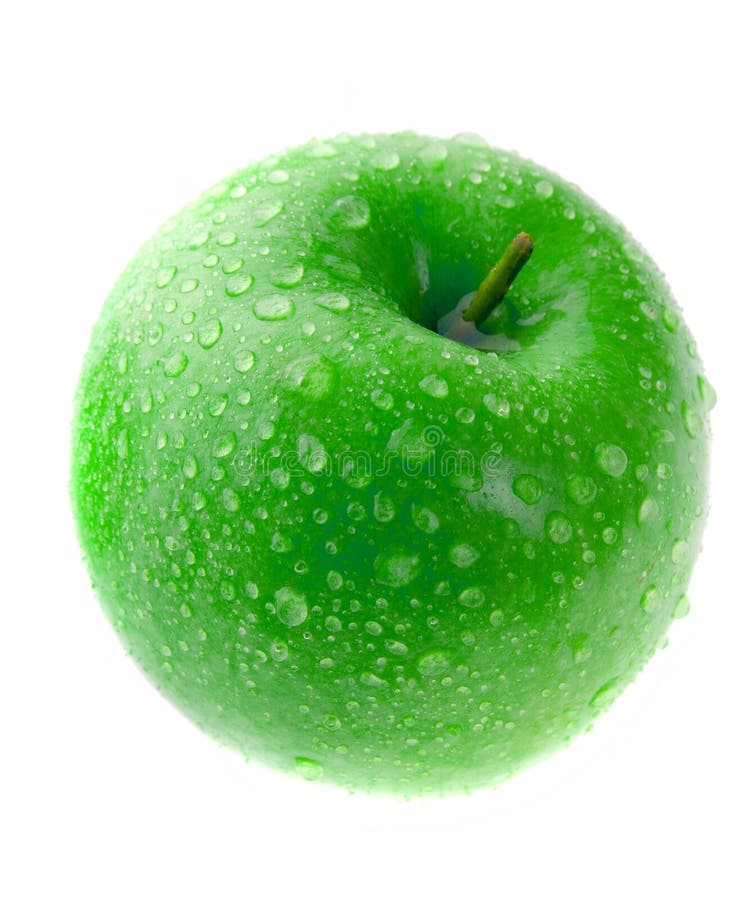 Wet Green Apple stock photo. Image of diet, nature, water - 2953164