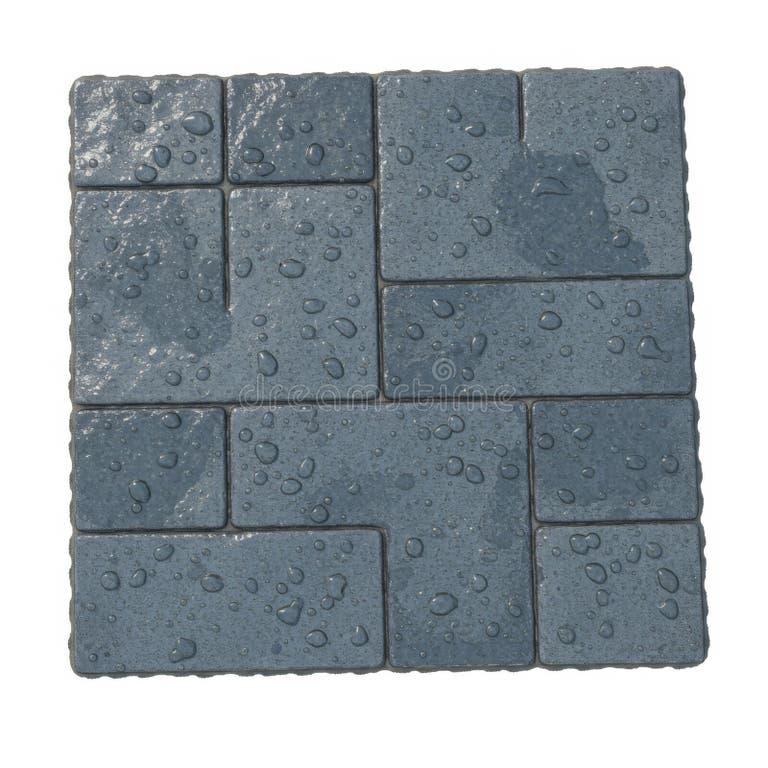Wet Grey Stone Pavers Texture Background Stock Illustration ...