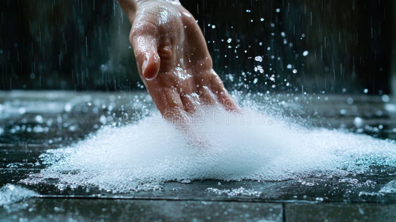 Wet Hand Splashing in Water Stock Illustration - Illustration of moist ...