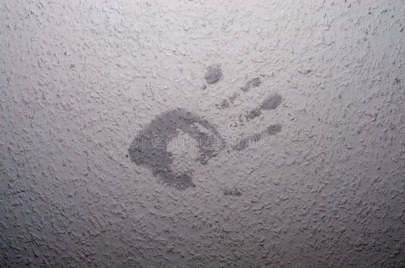 Wet Human Handprint on the Wall Stock Image - Image of white, imprint ...
