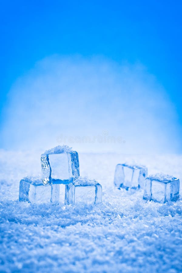 Wet ice cubes and snow stock image. Image of block, glass - 22484933