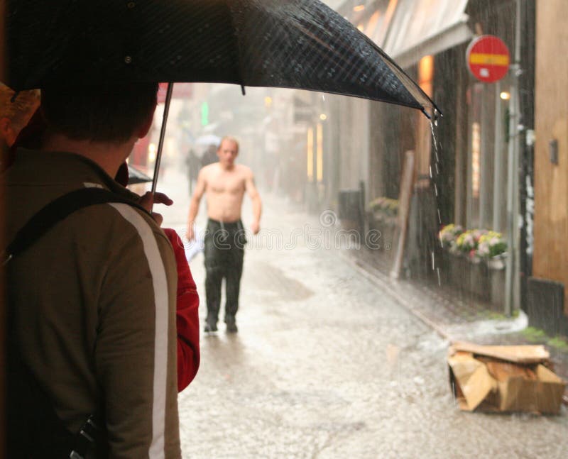 Wet man walking stock image. Image of creek, drop, strong - 185105