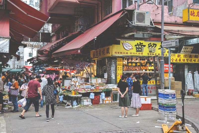A Wet Market in Mong Kok District 15 April 2023 Editorial Stock Image ...