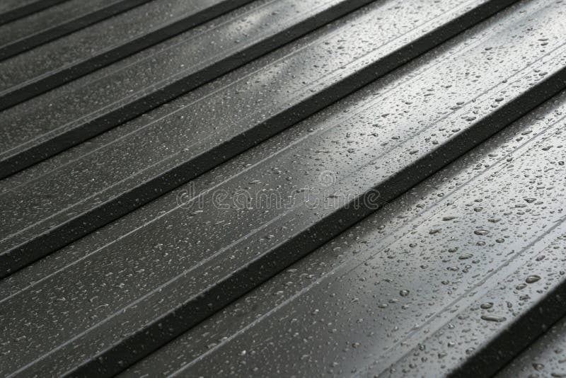 Wet metal roof detail stock photo. Image of texture, ridges - 5870030