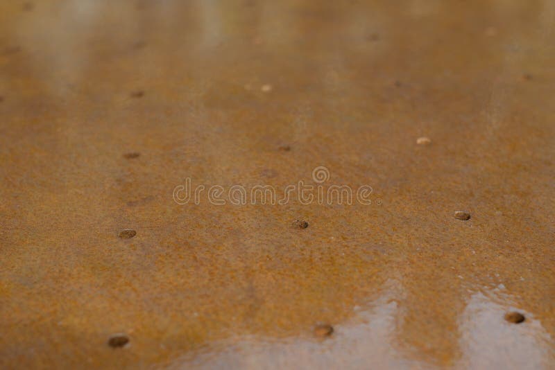 Wet Metal Rusty Surface Close-up Stock Photo - Image of metal, heavy ...