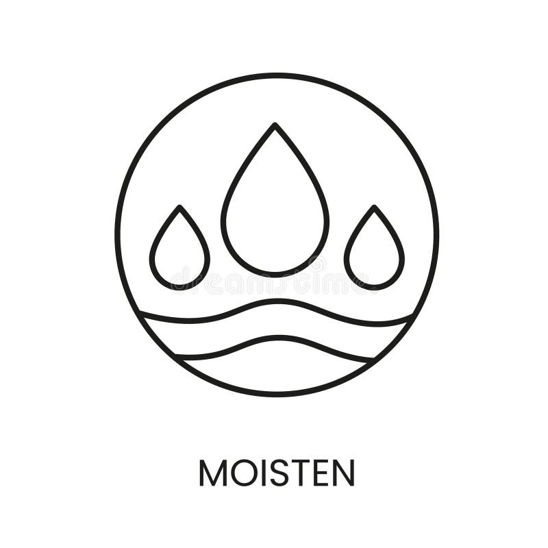 Wet and Moisten, Vector Line Icon with Editable Stroke Stock Vector ...