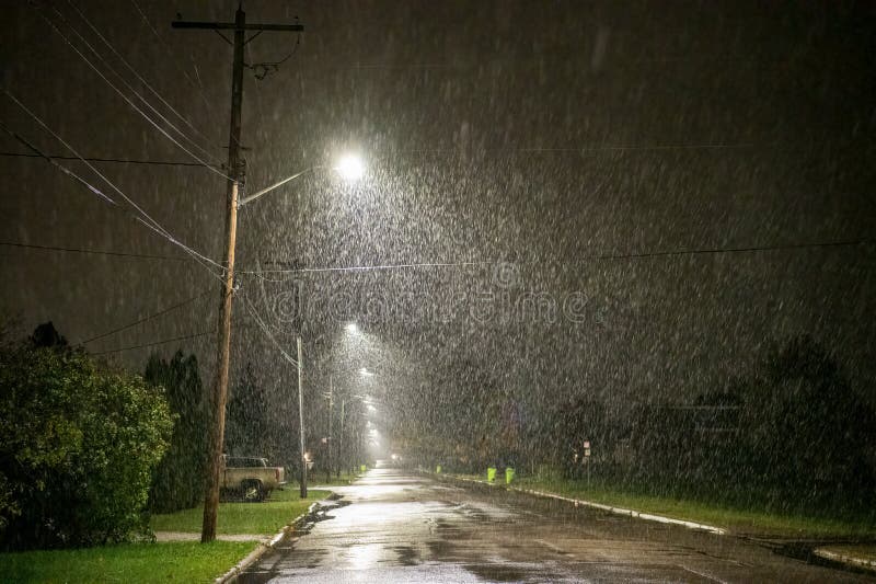 A wet night on the streets stock photo. Image of water - 266964734