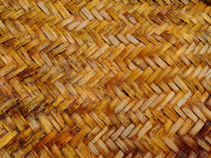 Wet and Old Handmade Bamboo Weave Pattern Basket Stock Image - Image of ...