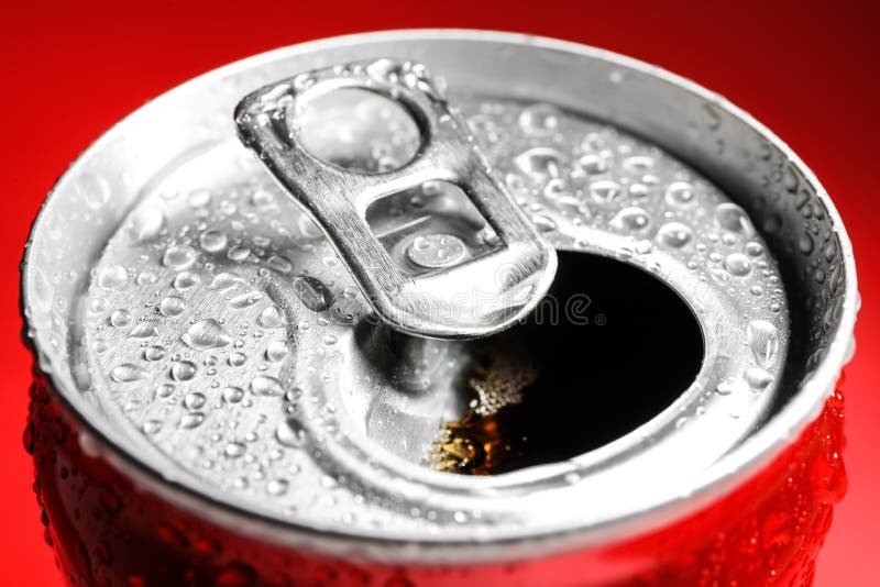 Wet Open Can with Cold Drink, Stock Image - Image of packing, chrome ...