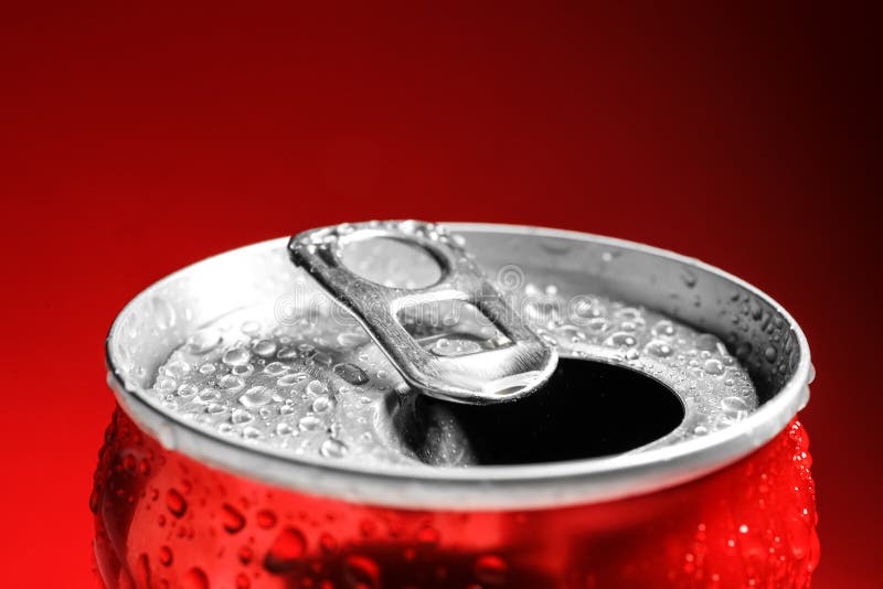 Red Soda Can Open stock image. Image of cola, space, quench - 71919991