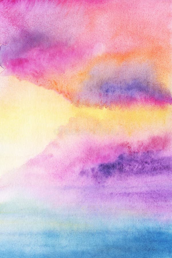 Wet Painted Watercolor Gradient Stock Illustration - Illustration of ...