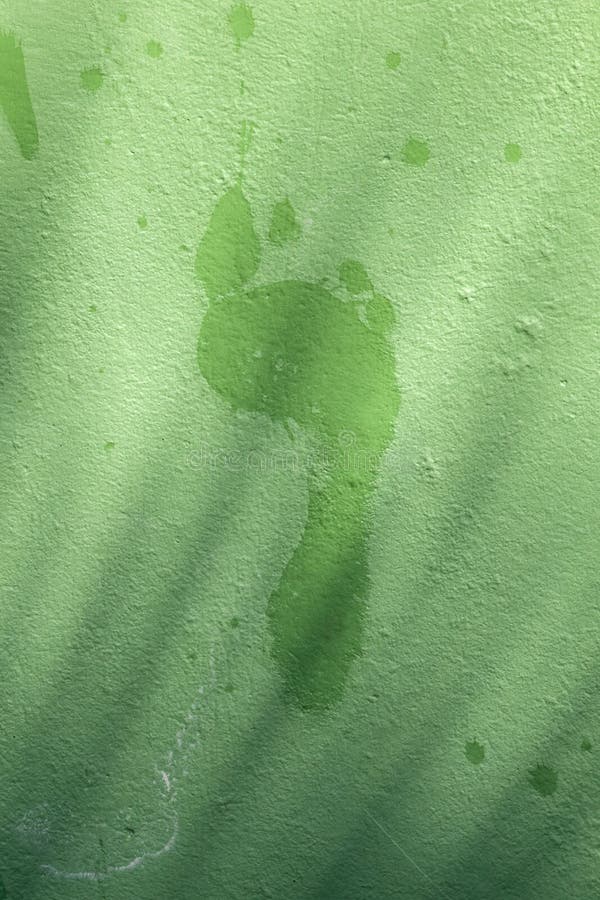 Wet Pattern of a Foot at the Green Stock Image - Image of background ...